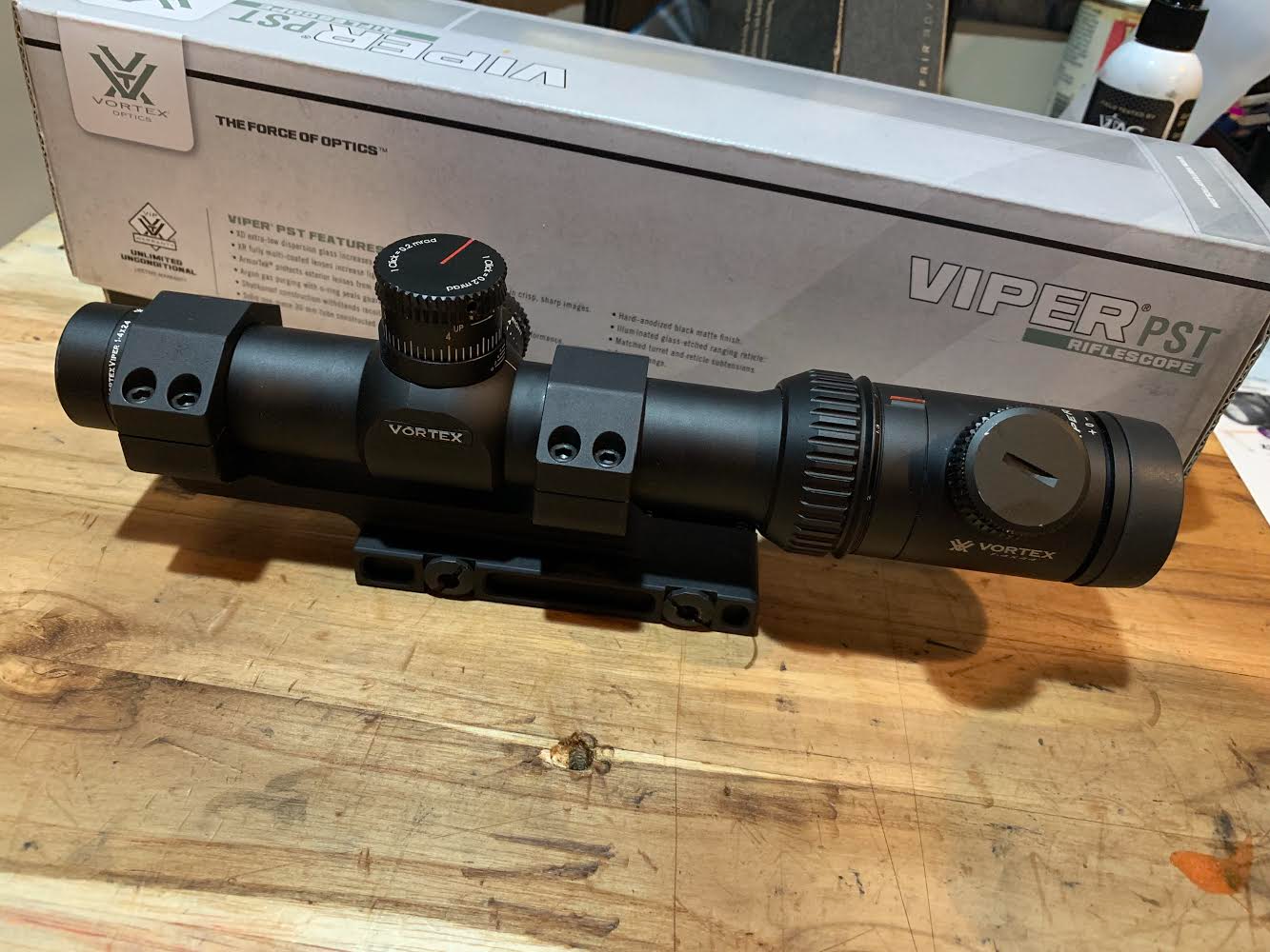 Vortex Viper PST 1-4x24 Riflescope TMCQ (MRAD) Reticle w QD MI mount ...