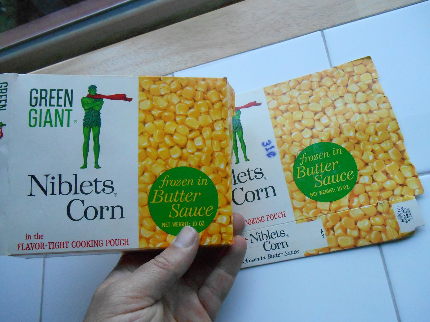 Pair Rare Vintage 1960s GREEN GIANT Corn Niblets Frozen Food Packages ...
